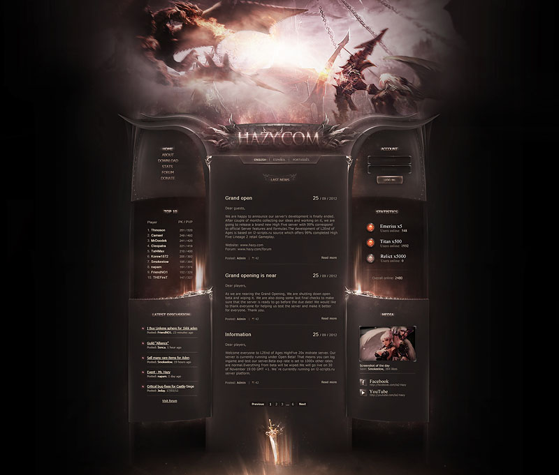 Hazy Fantasy Game Website Template