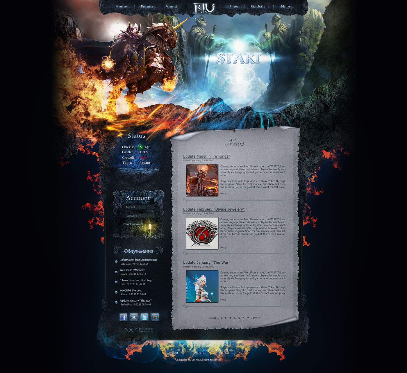 Knight Game Website Template